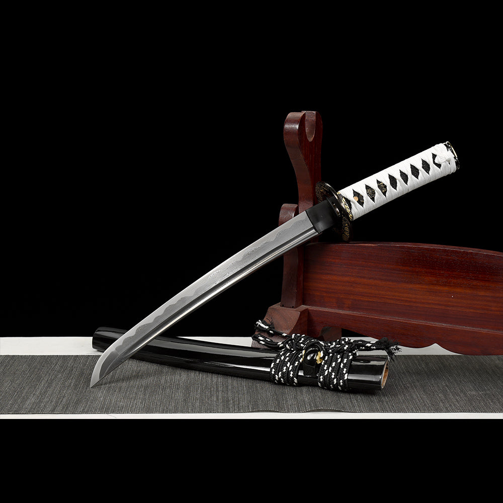 Hand Forged Tanto Sword Japanese Short Sword Folded Steel Full Tang ...