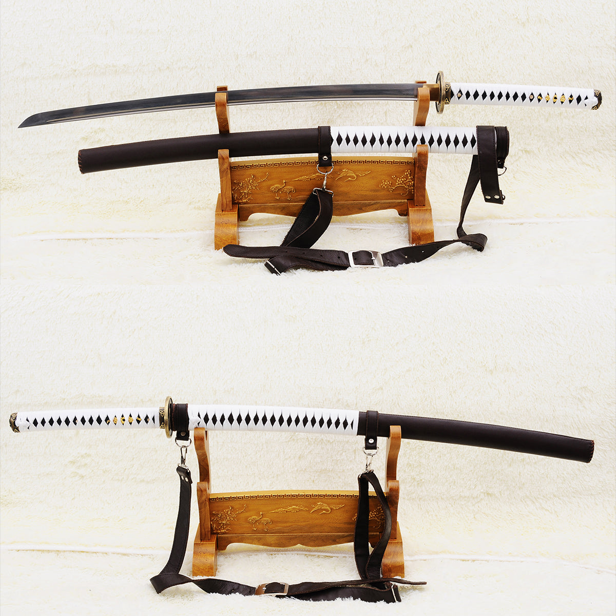 Hand Forged Walking Dead Katana Sword Michonne's Zombie Killer Folded ...