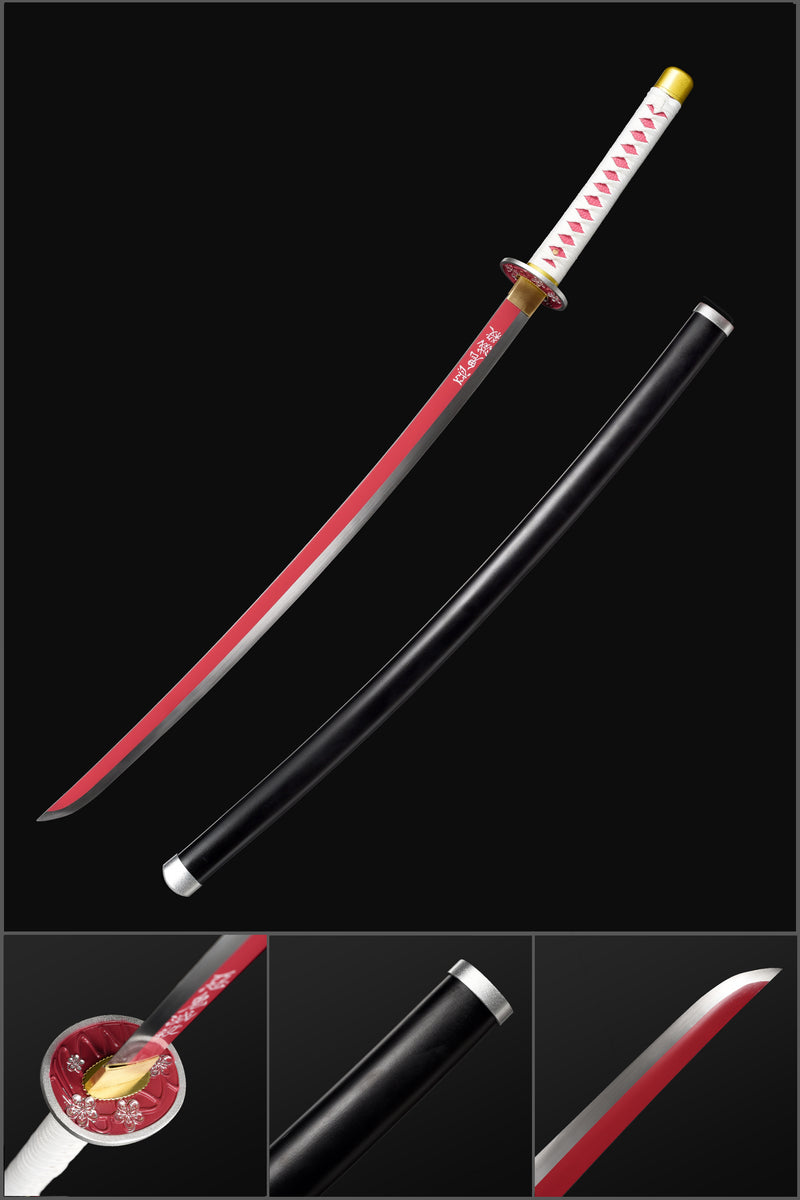 Demon Slayer Tsuyuri Kanao Nichirin Katana Sword with Full Tang Red ...