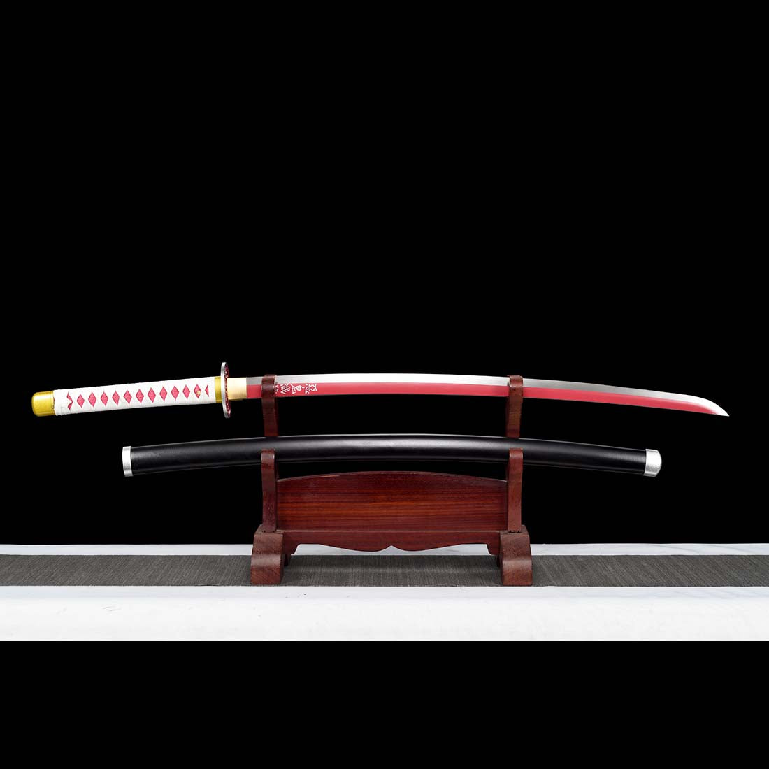 Demon Slayer Tsuyuri Kanao Nichirin Katana Sword with Full Tang Red ...