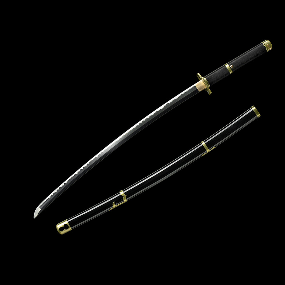 1095 High Carbon Steel Black One Piece Roronoa Zoro's Yubashiri Katana ...