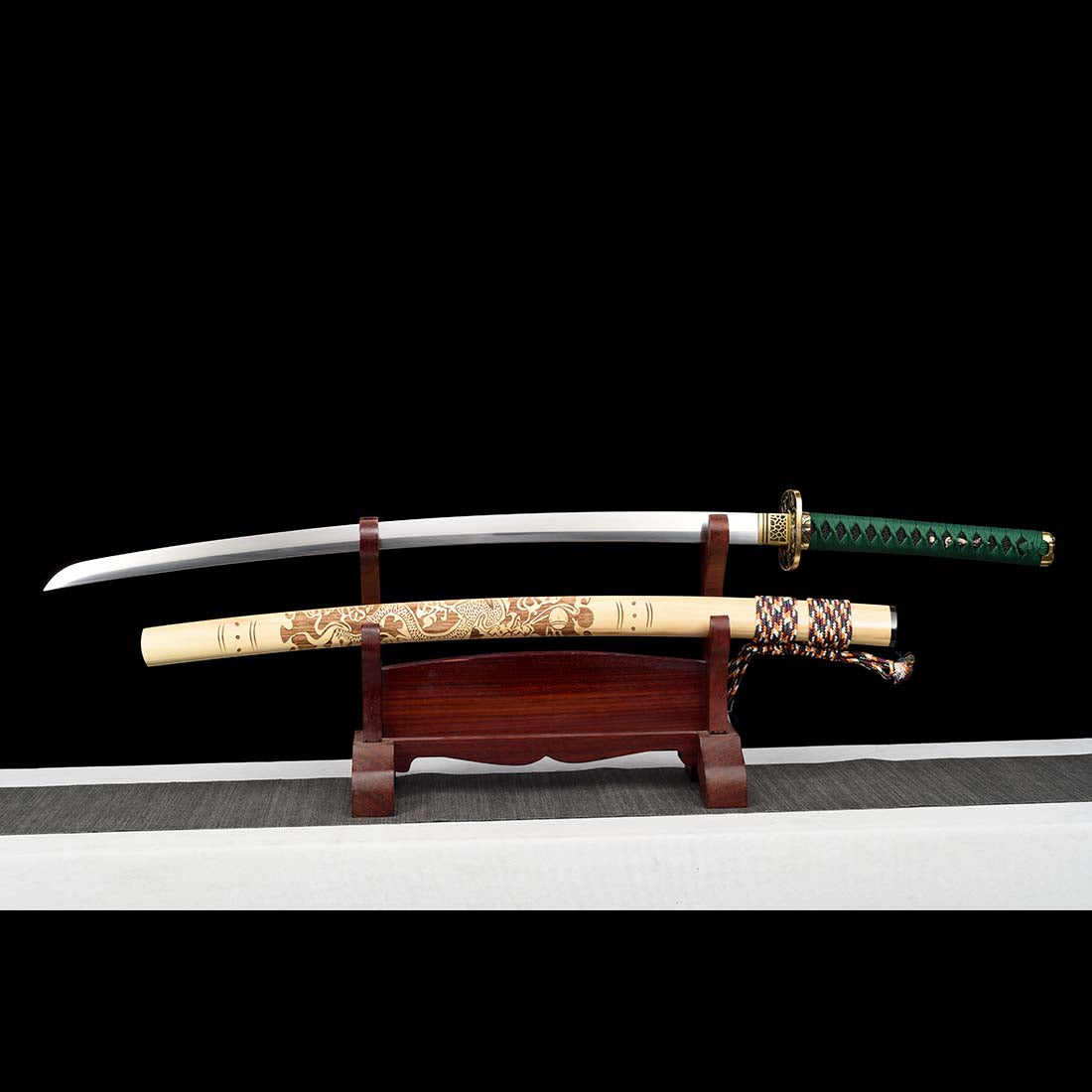 1060 Carbon Steel Full Tang Blade Dragon Sparrow Blade Katana Sword ...