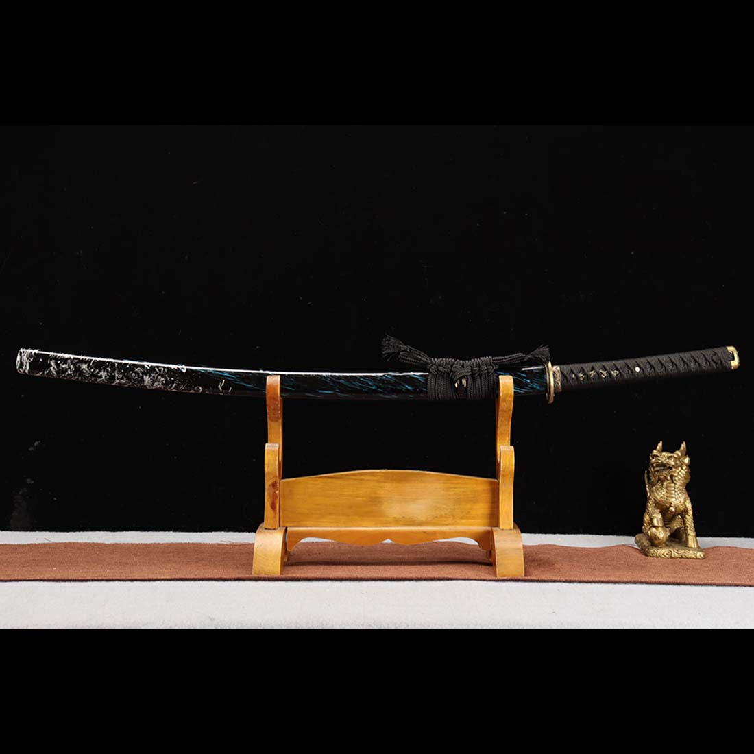 1060 Carbon Steel Full Tang Blade Flowing Cloud Japanese Katana Sword ...