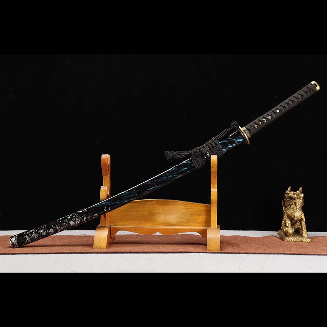 1060 Carbon Steel Full Tang Blade Flowing Cloud Japanese Katana Sword ...