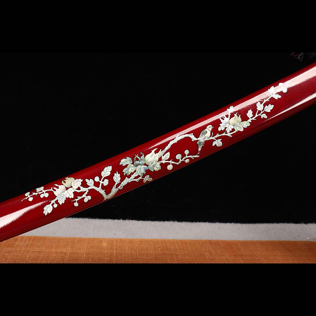 T10 Steel Japanese Katana Sword, Skylark Pattern Sword with Full Tang ...