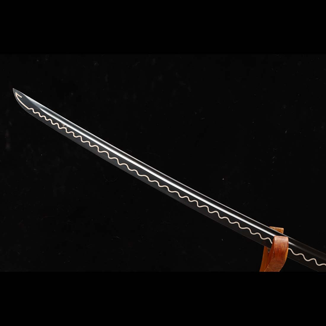 1060 Carbon Steel Black Japanese Samurai Katana Blade with Bo-hi Full ...