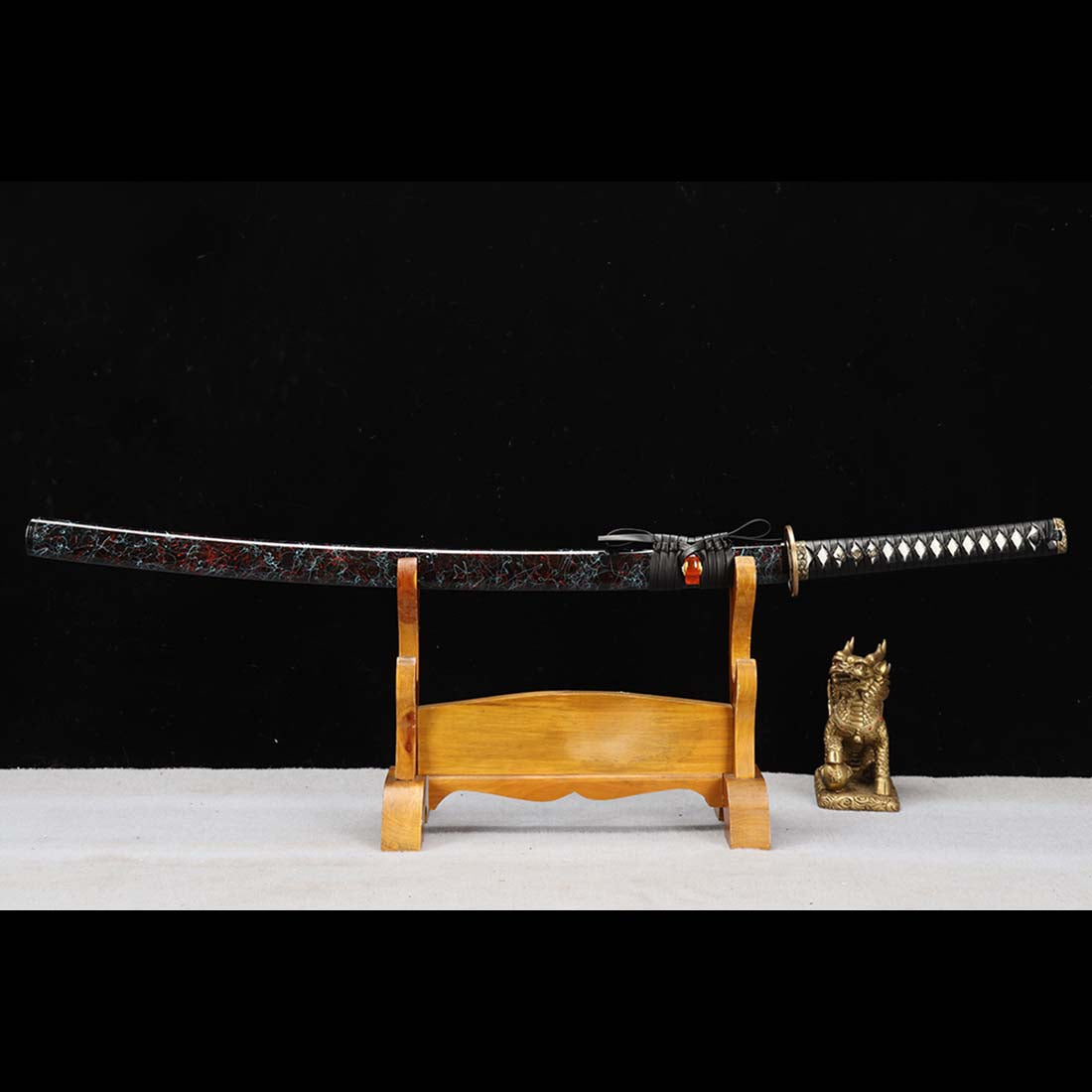 1060 Carbon Steel Black Japanese Samurai Katana Blade with Bo-hi Full ...