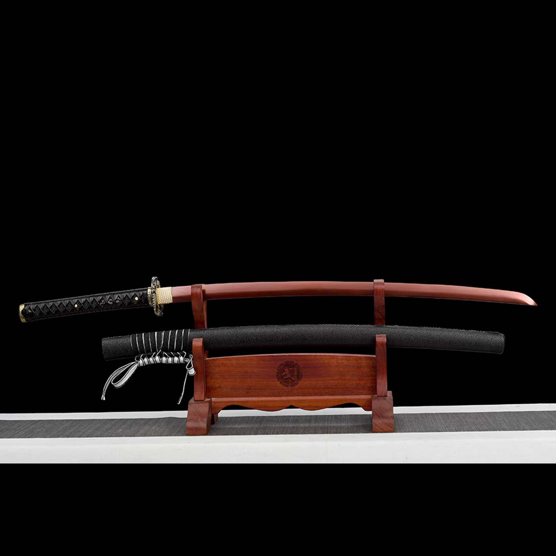 9260 Spring Steel Full Tang Red Blade Japanese Samurai Katana with ...