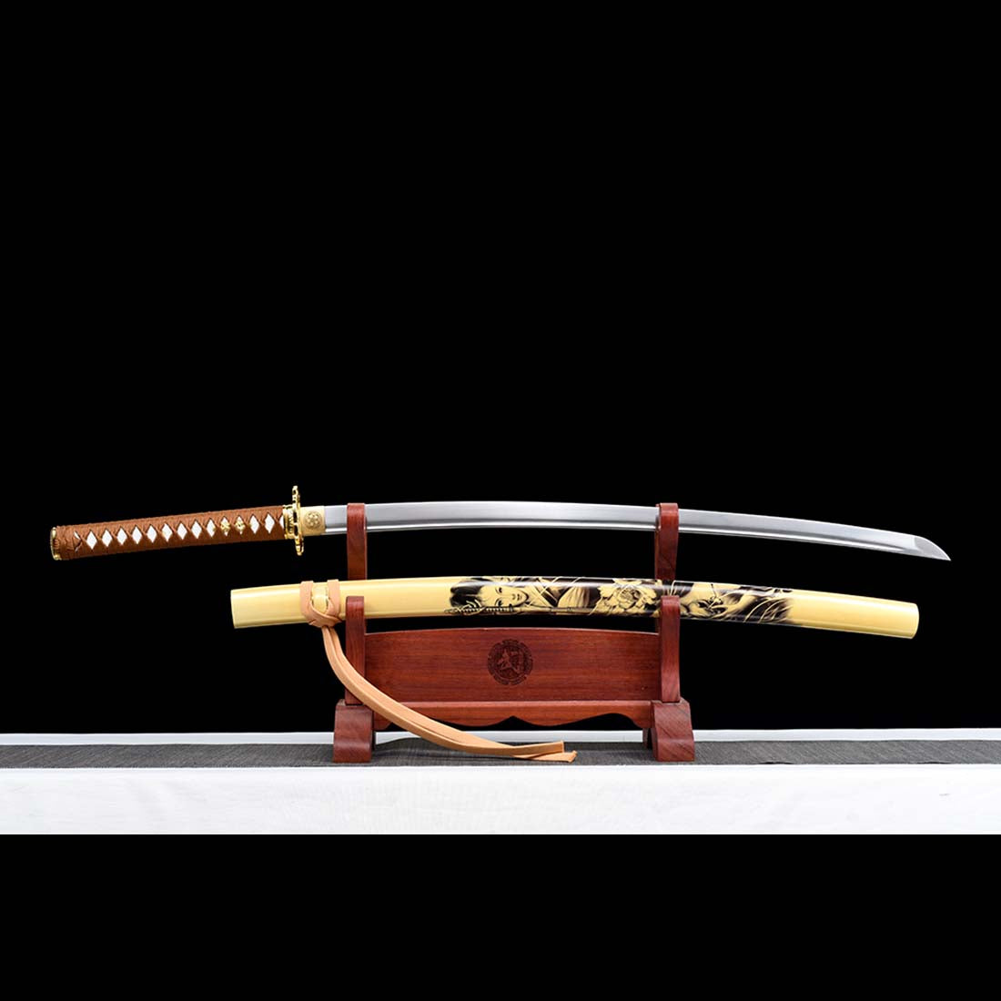 MoYang Sword 9260 Spring Steel Japanese Samurai Katana with Bo-hi Full ...