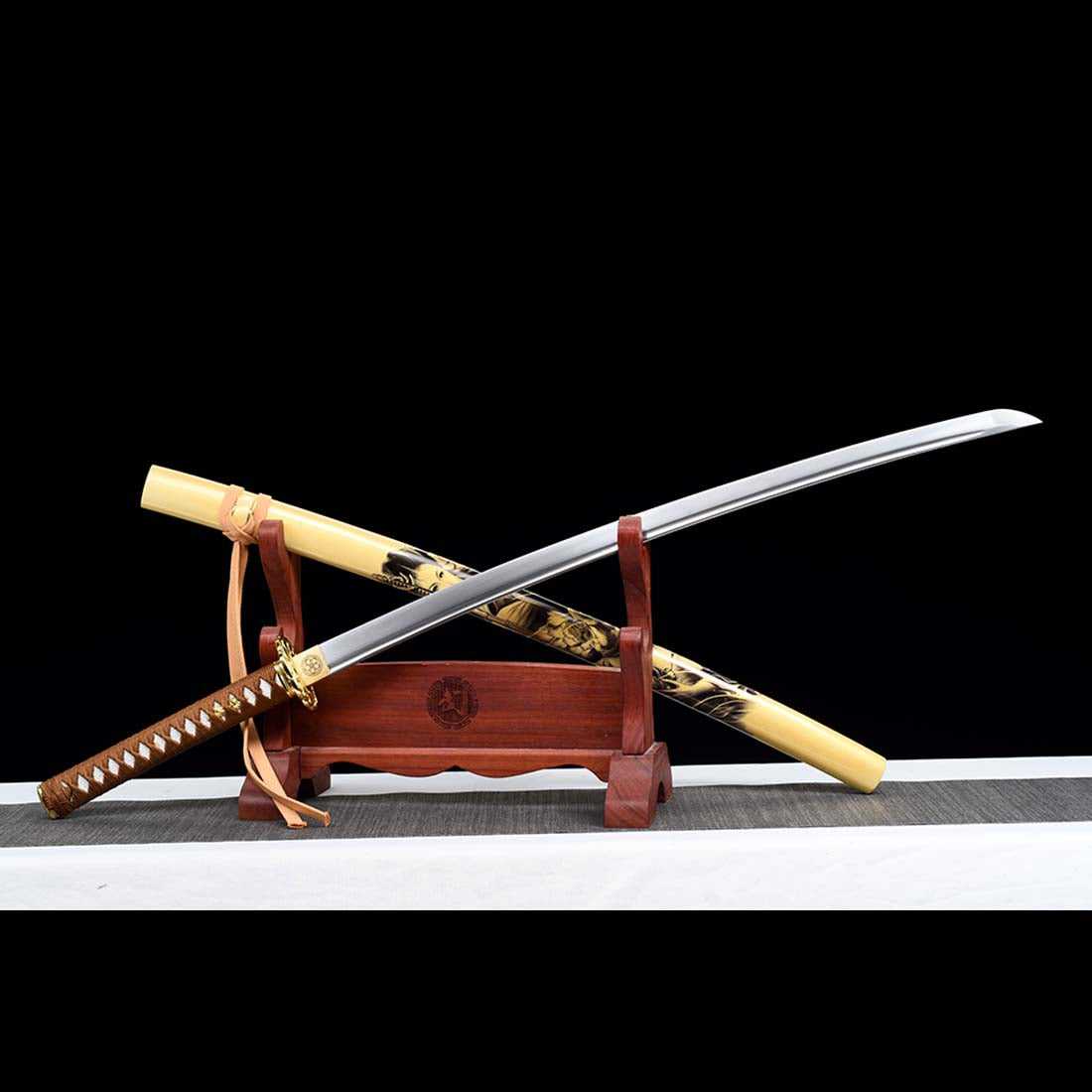 MoYang Sword 9260 Spring Steel Japanese Samurai Katana with Bo-hi Full ...