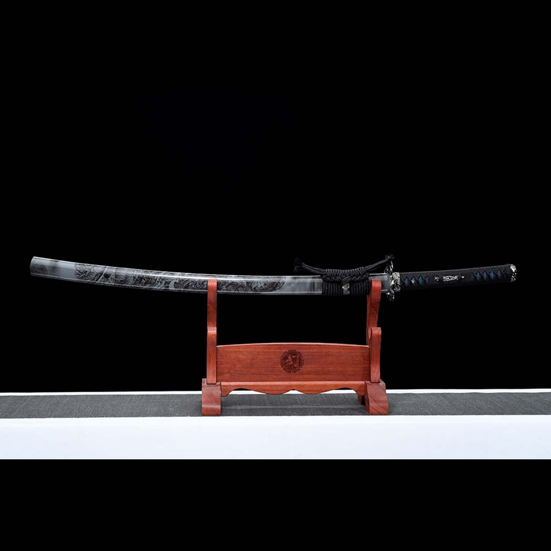 1060 Carbon Steel Dragon Sword Blue Blade Japanese Samurai Katana with ...