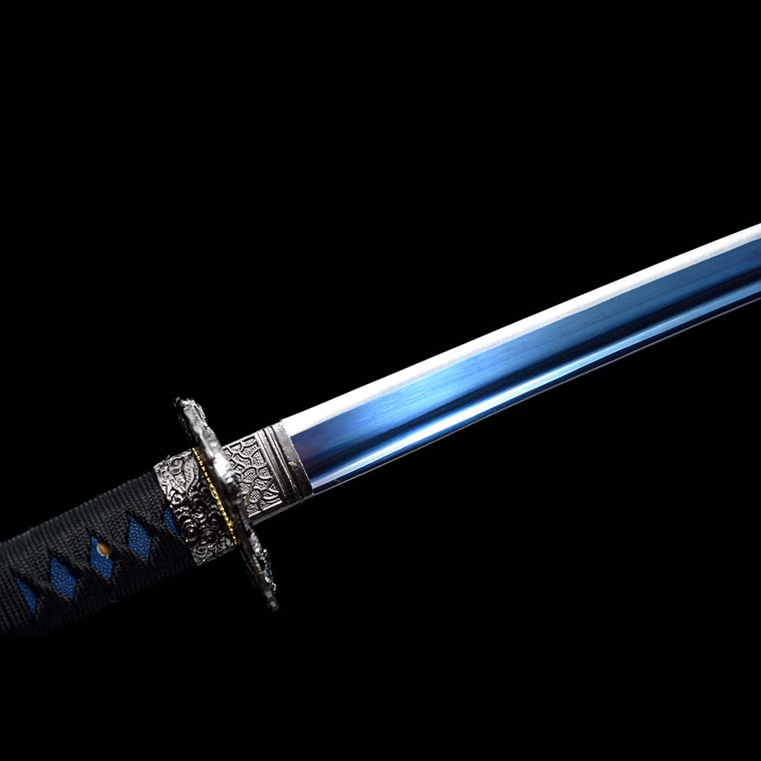 1060 Carbon Steel Dragon Sword Blue Blade Japanese Samurai Katana with ...