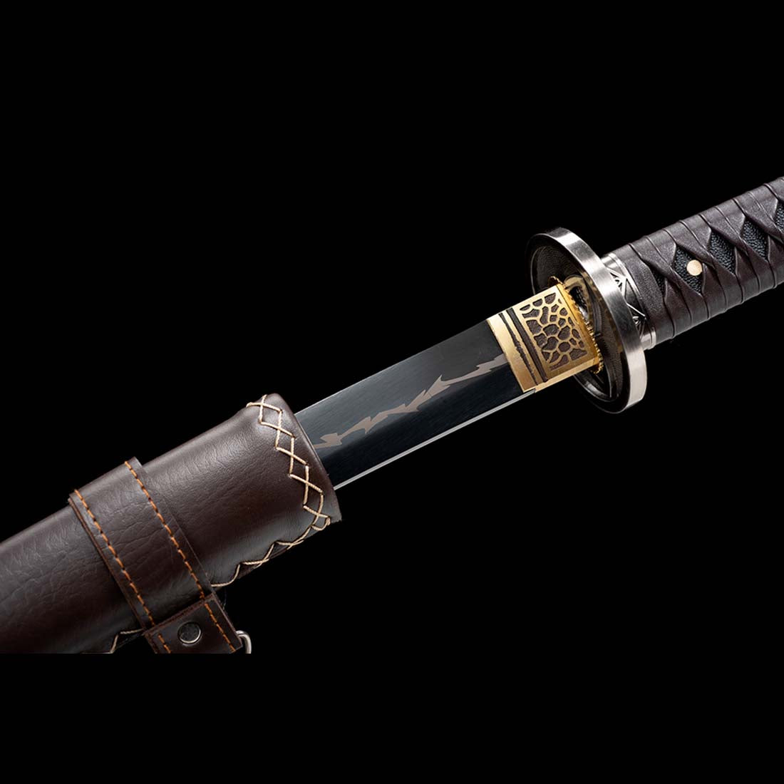 High Manganese Steel Black Thunder Pattern Hattori Hanzo Sword Blade ...