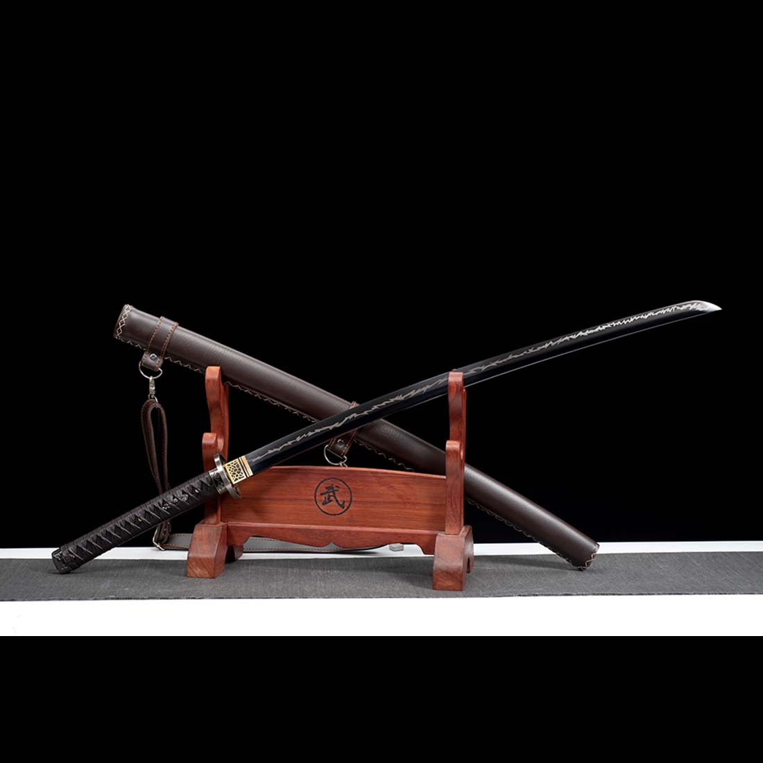 High Manganese Steel Black Thunder Pattern Hattori Hanzo Sword Blade ...