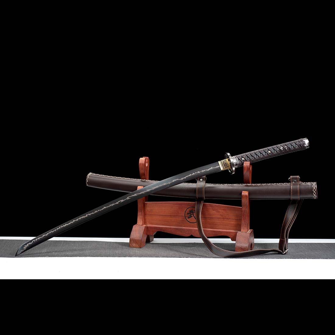 High Manganese Steel Black Thunder Pattern Hattori Hanzo Sword Blade ...