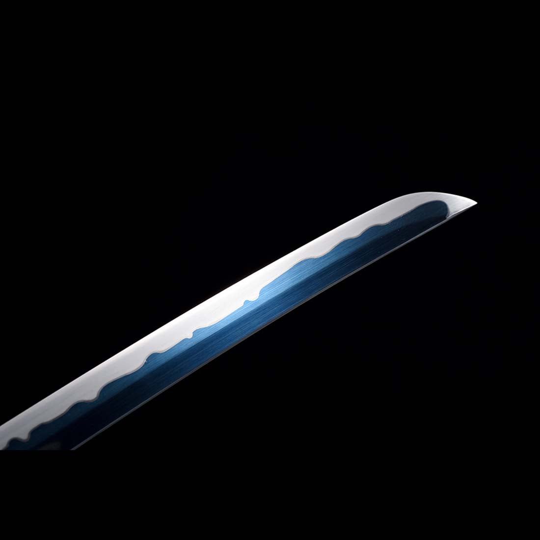 High Manganese Steel Full Tang Blue Japanese Katana Sword with Stripe Saya Python Tusba | COOLKATANA