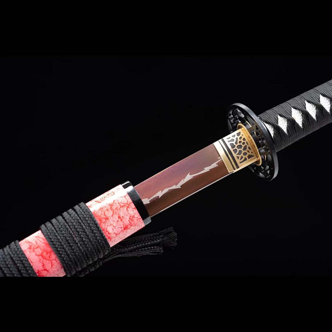 High Manganese Steel Purple Blade Japanese Samurai Katana with Red ...