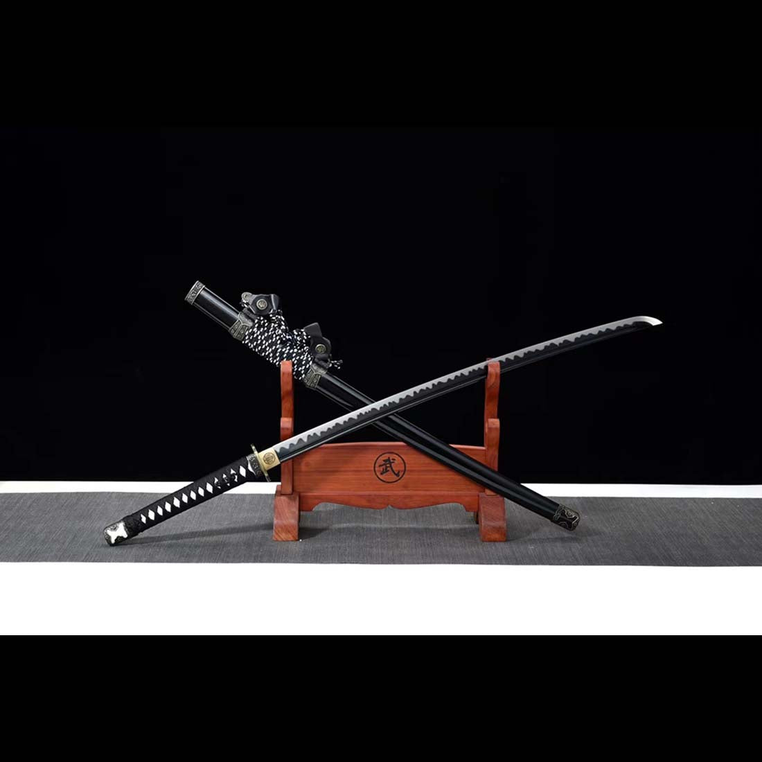 High Manganese Steel Full Tang Japanese Tachi Katana with Grinding ...