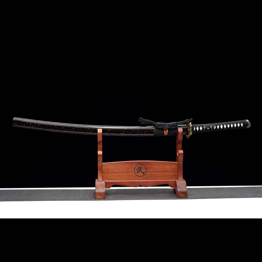 High manganese Steel Fire Pattern Blade Full Tang Japanese Samurai ...