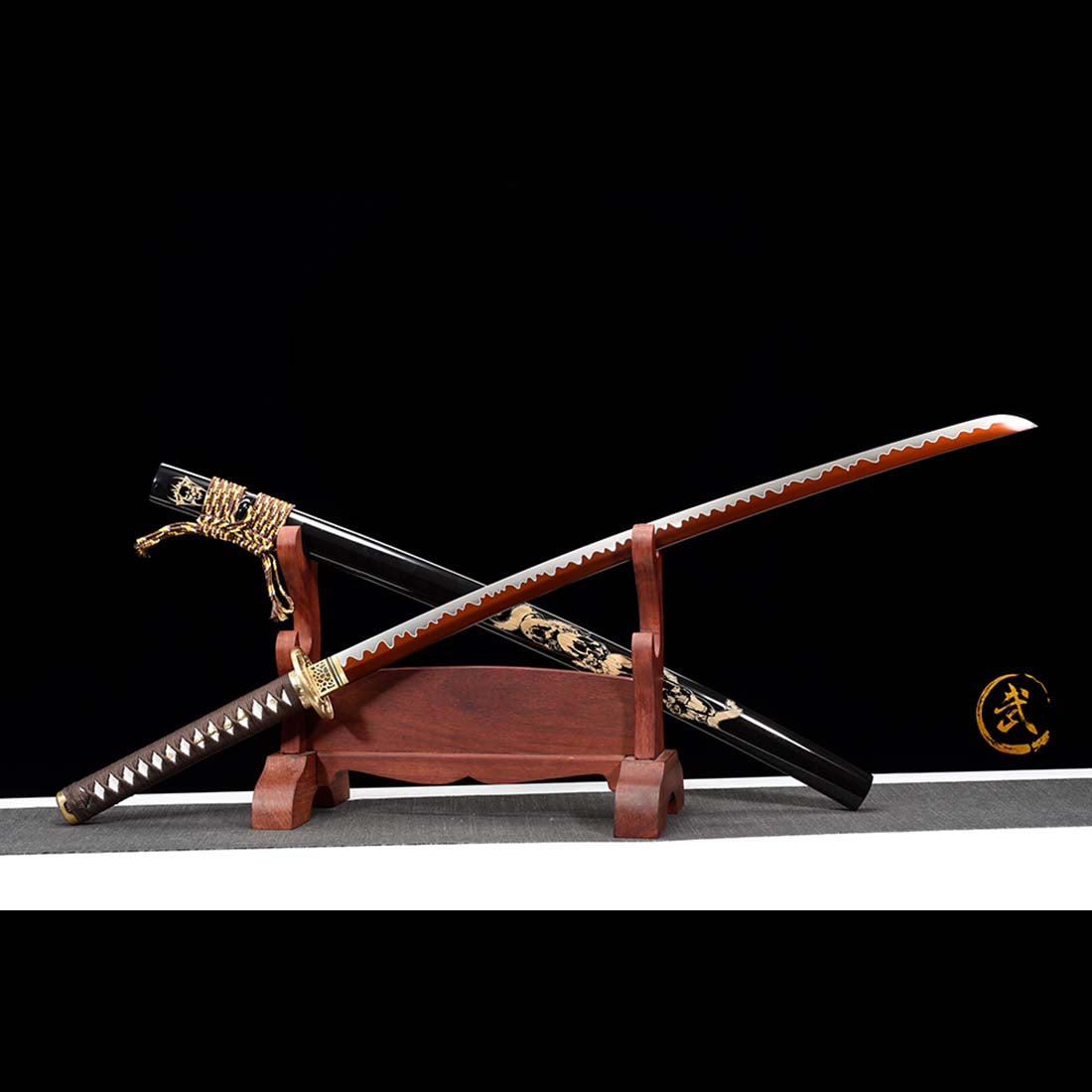 Ghost Valley High Manganese Steel Full Tang Blade Japanese Katana Sword ...