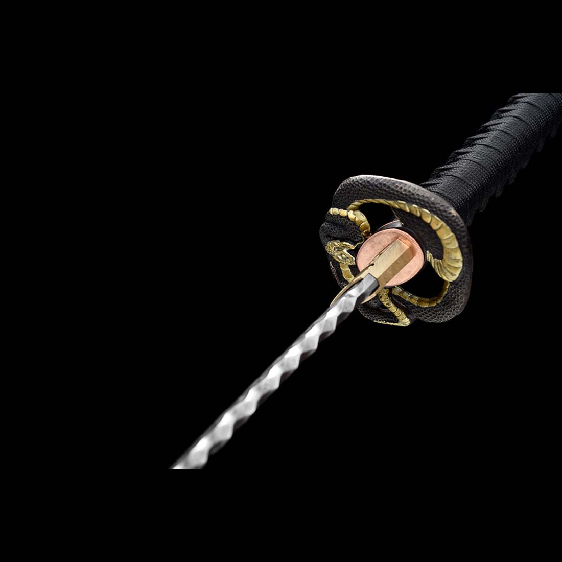 Folded Steel Full Tang Snake Pattern Sword, Japanese Katana Sword with ...