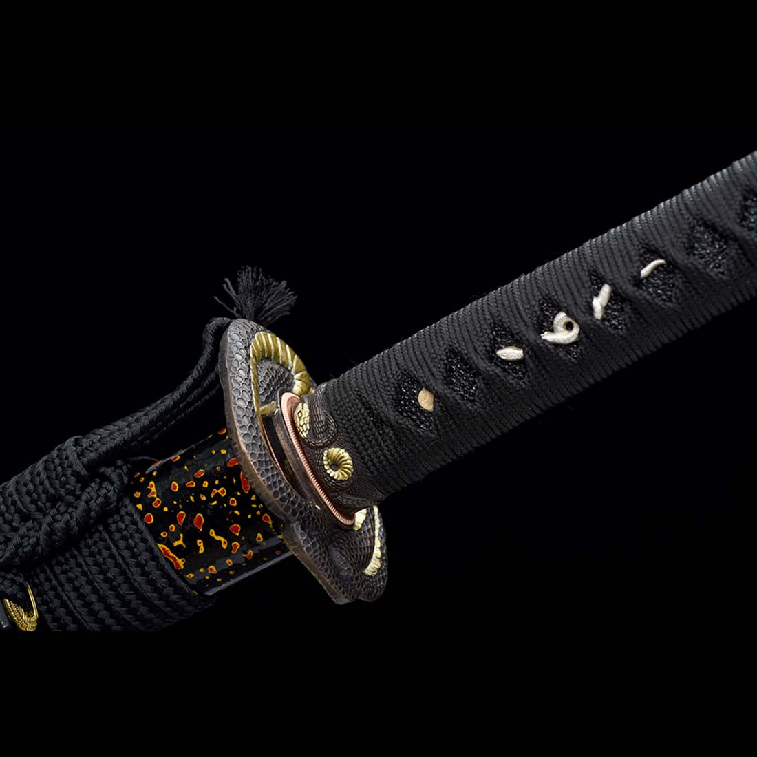 Folded Steel Full Tang Snake Pattern Sword, Japanese Katana Sword with ...