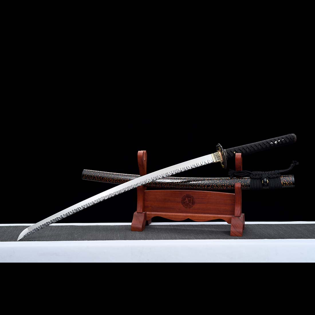 Folded Steel Full Tang Snake Pattern Sword, Japanese Katana Sword with ...
