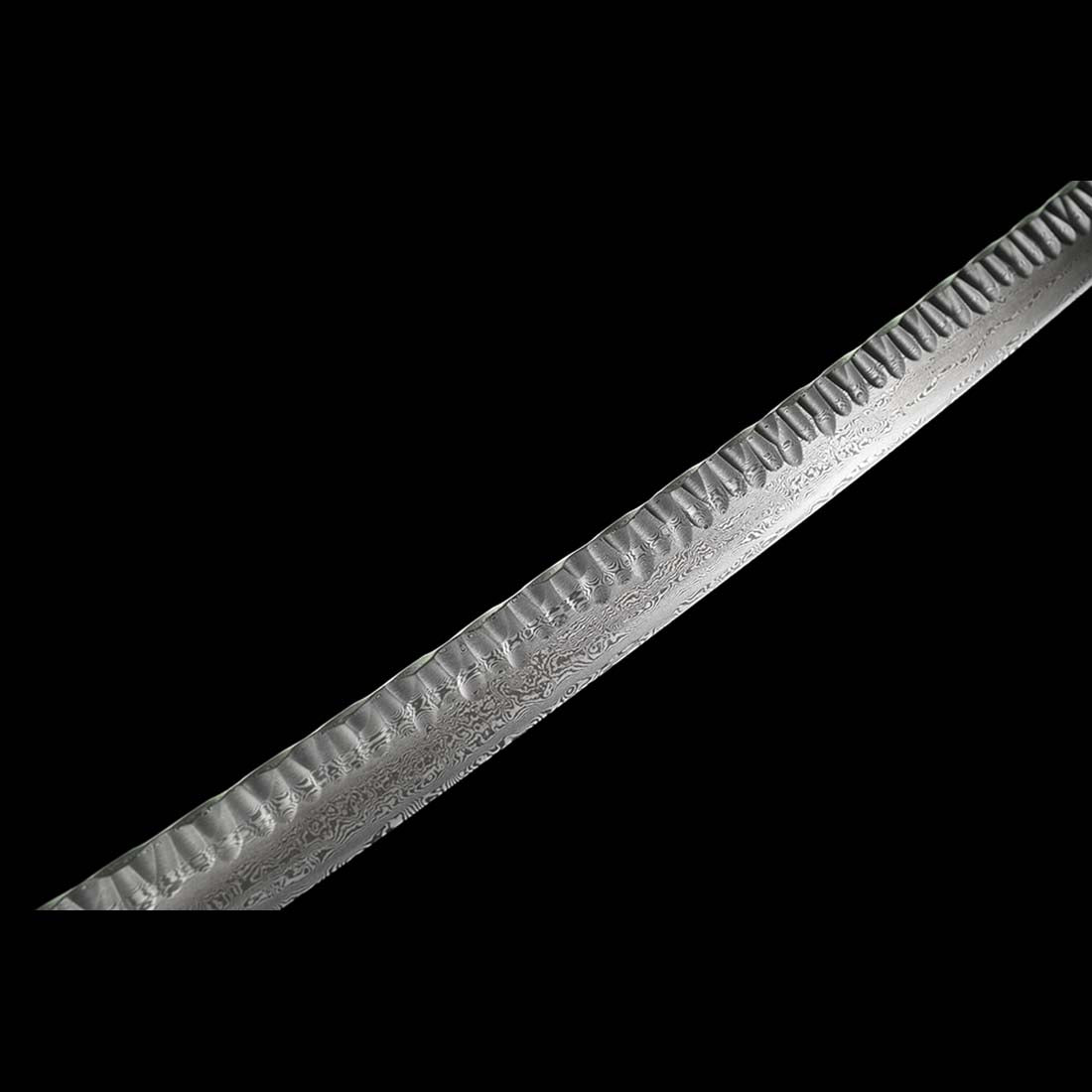 Folded Steel Blade Full Tang Japanese Samurai Katana with Dragon Pattern Saya and Fitting ...