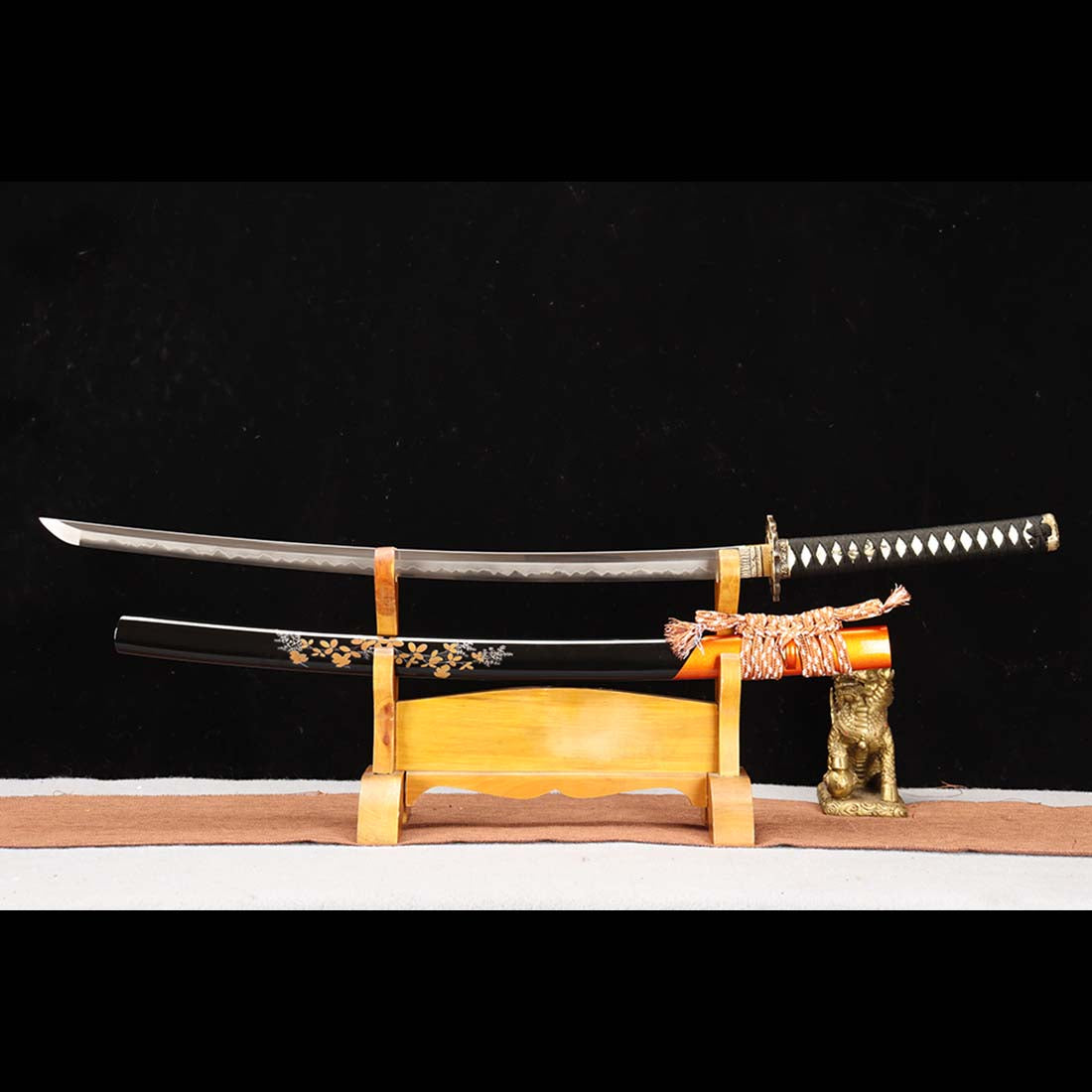Japanese Katana Sword of T10 Steel Blade, Gotamasi Sword with Brass ...