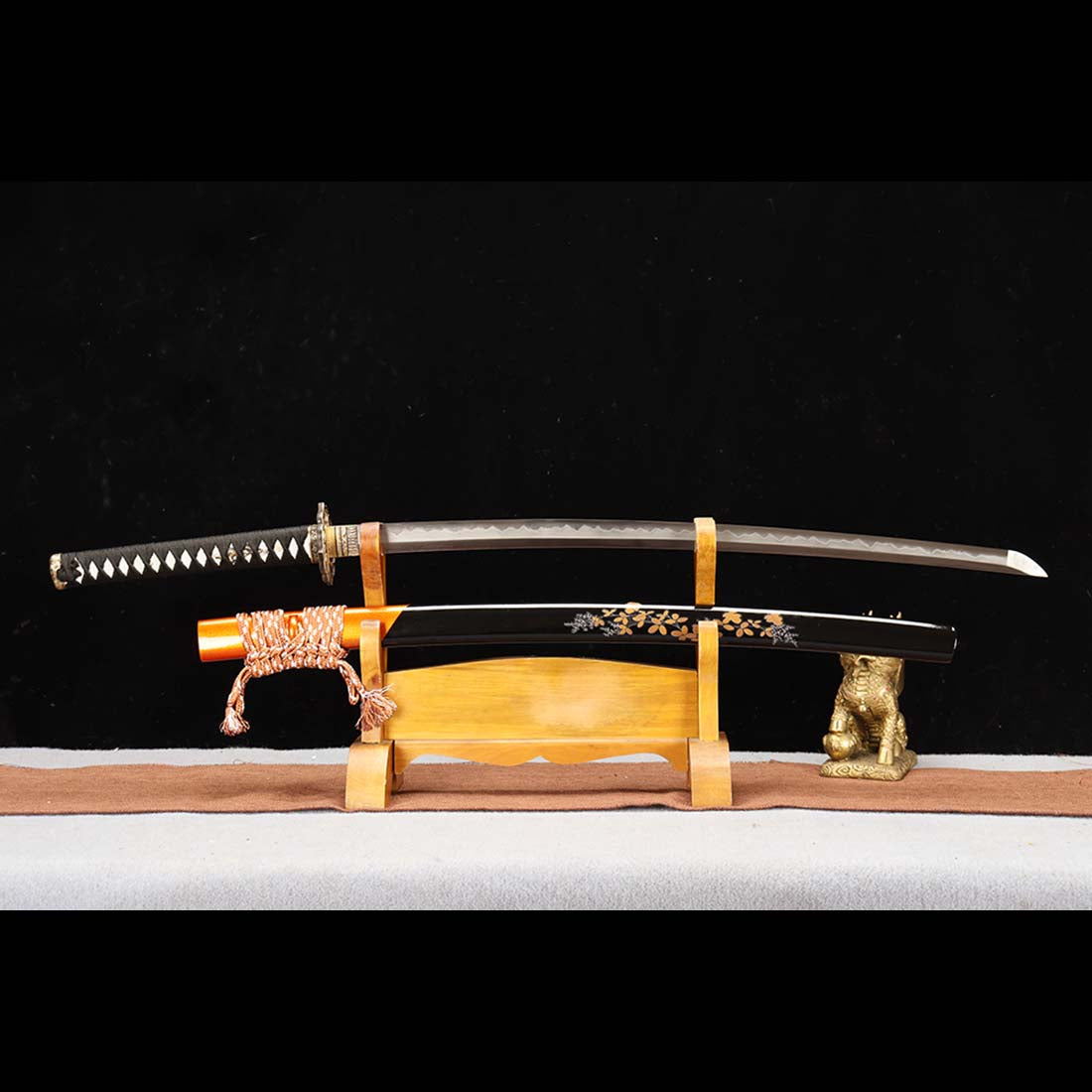 Japanese Katana Sword of T10 Steel Blade, Gotamasi Sword with Brass ...