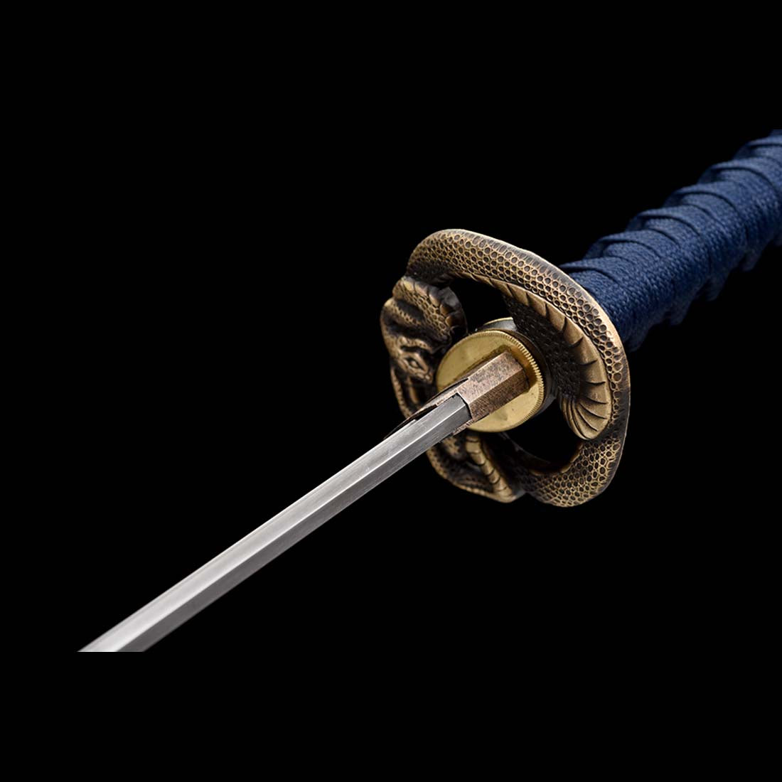 T10 Steel Blade Leaf Pattern Japanese Samurai Katana with Bo-hi Snake ...