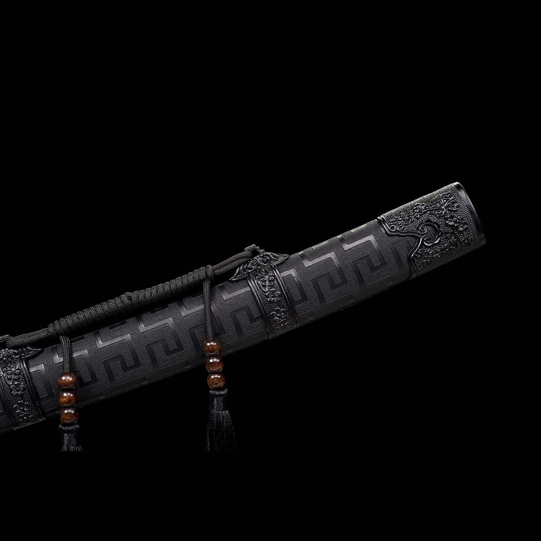 Quenched Blue Burnt Flower Blade Katana Sword Spring Steel Samurai ...