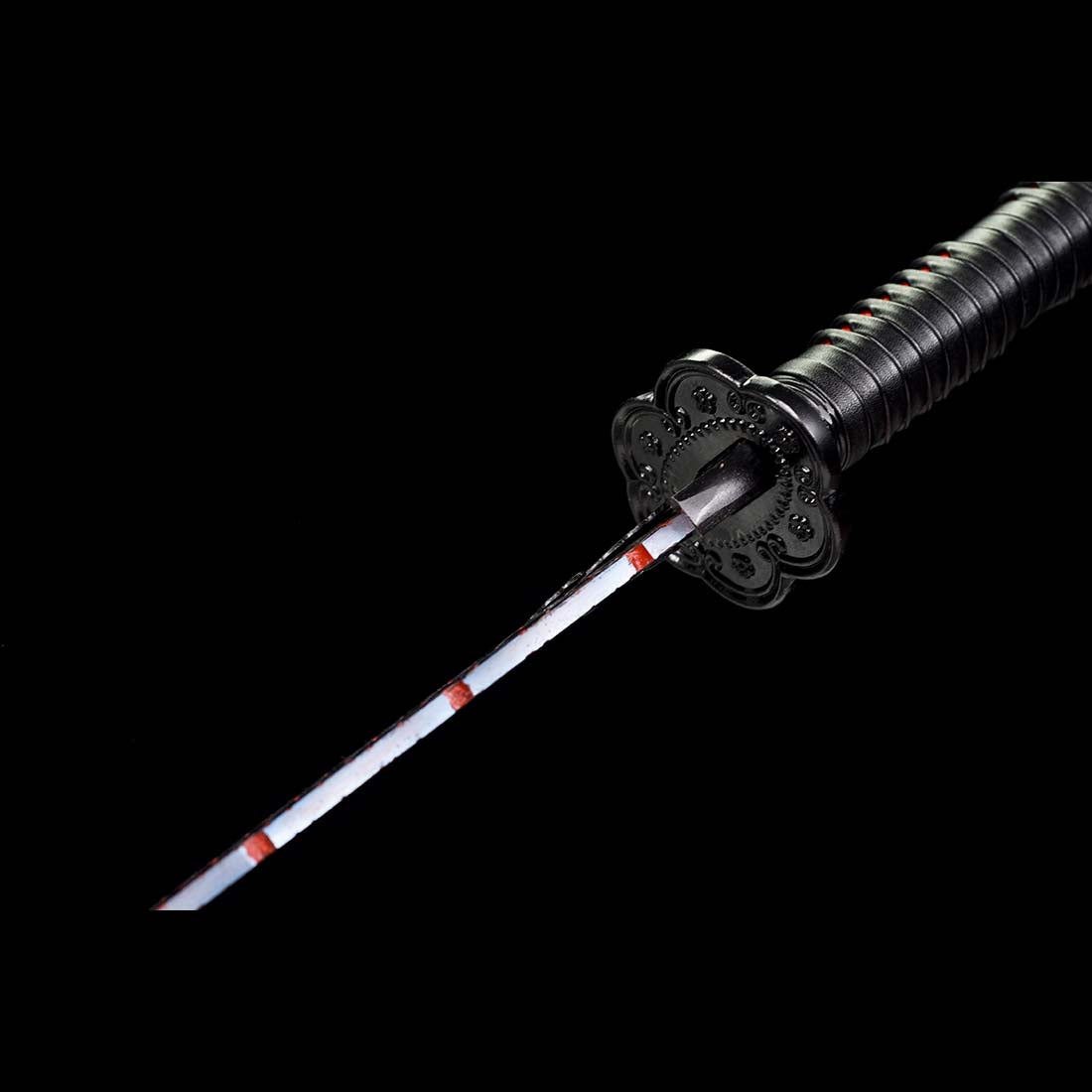 Quenched Blue Burnt Flower Blade Katana Sword Spring Steel Samurai ...