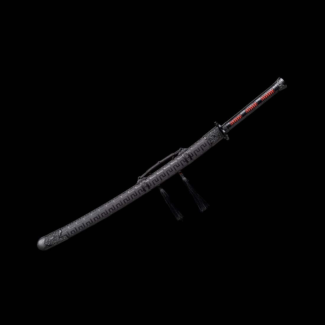 Quenched Blue Burnt Flower Blade Katana Sword Spring Steel Samurai ...
