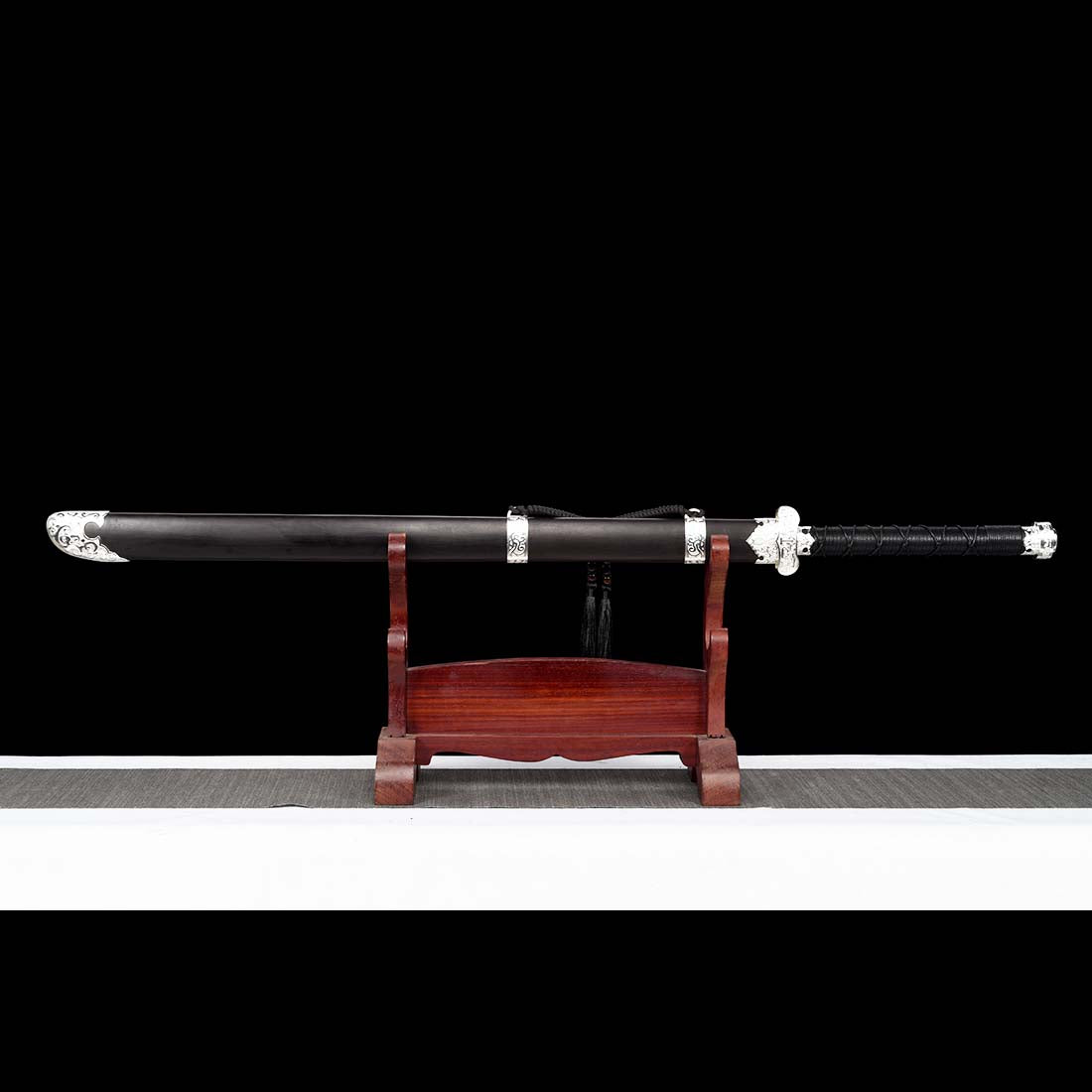 Quenched Blue Blade Flower Blade Spring Steel Full Tang Samurai Katana ...