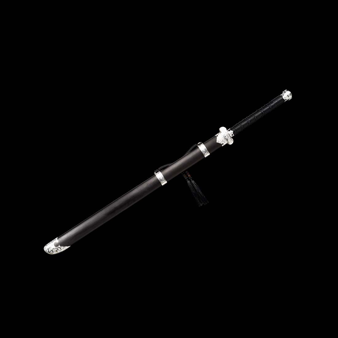 Quenched Blue Blade Flower Blade Spring Steel Full Tang Samurai Katana ...