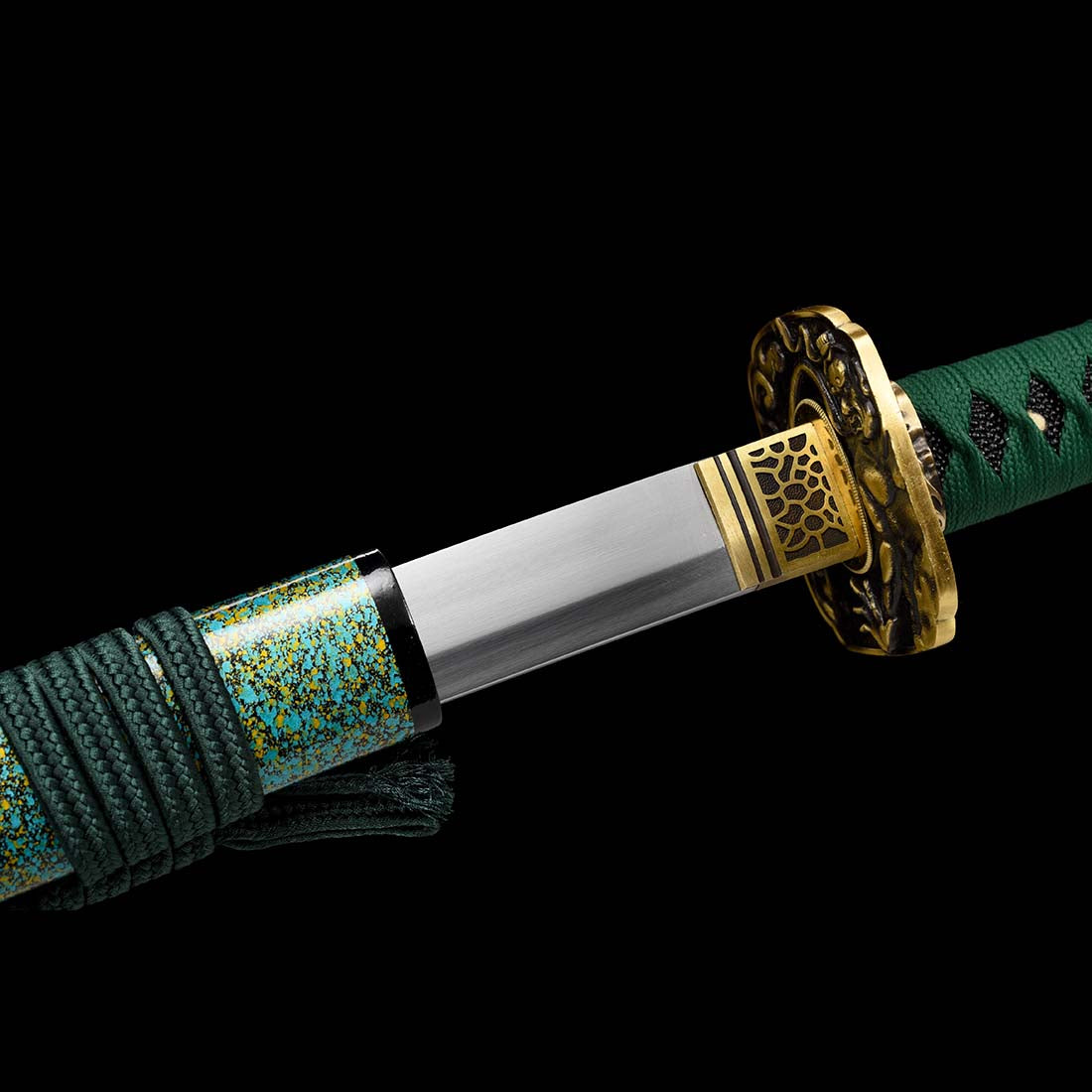 Sanctuary Blade 1060 Carbon Steel Katana Sword with Green Saya | COOLKATANA