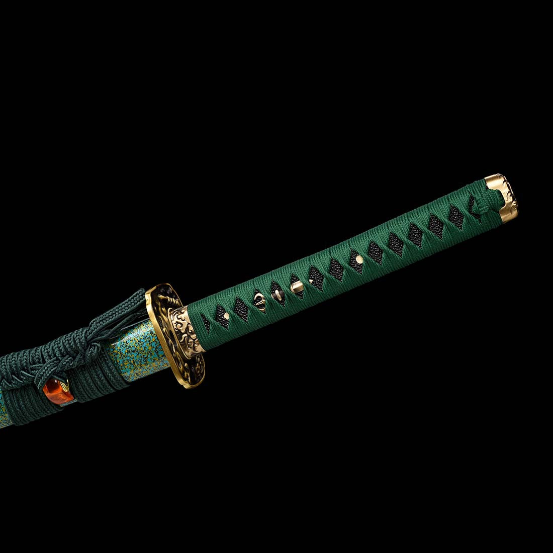 Sanctuary Blade 1060 Carbon Steel Katana Sword with Green Saya | COOLKATANA