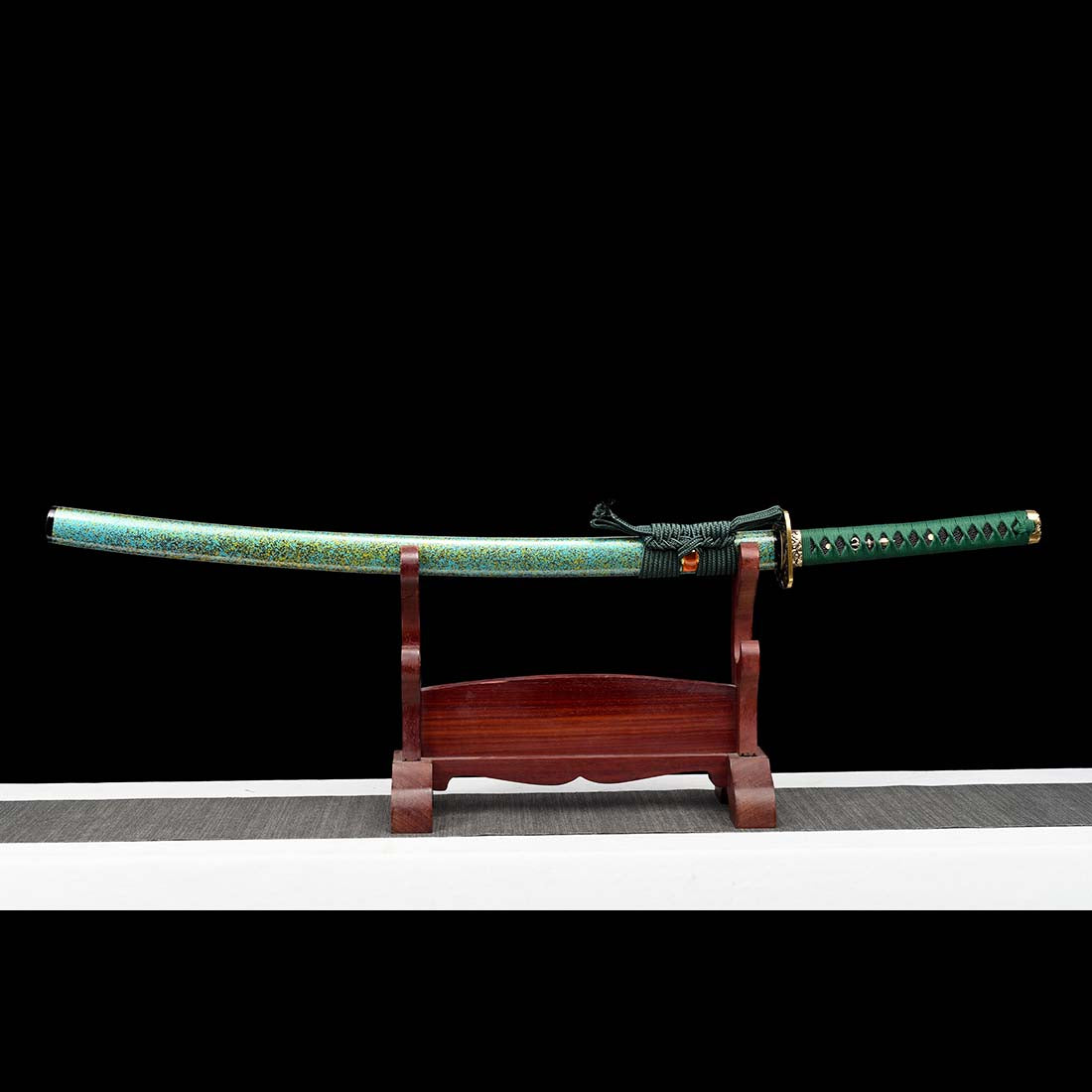 Sanctuary Blade 1060 Carbon Steel Katana Sword with Green Saya | COOLKATANA