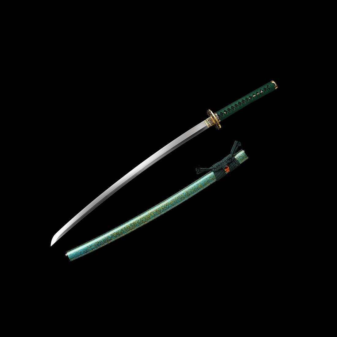 Sanctuary Blade 1060 Carbon Steel Katana Sword with Green Saya | COOLKATANA