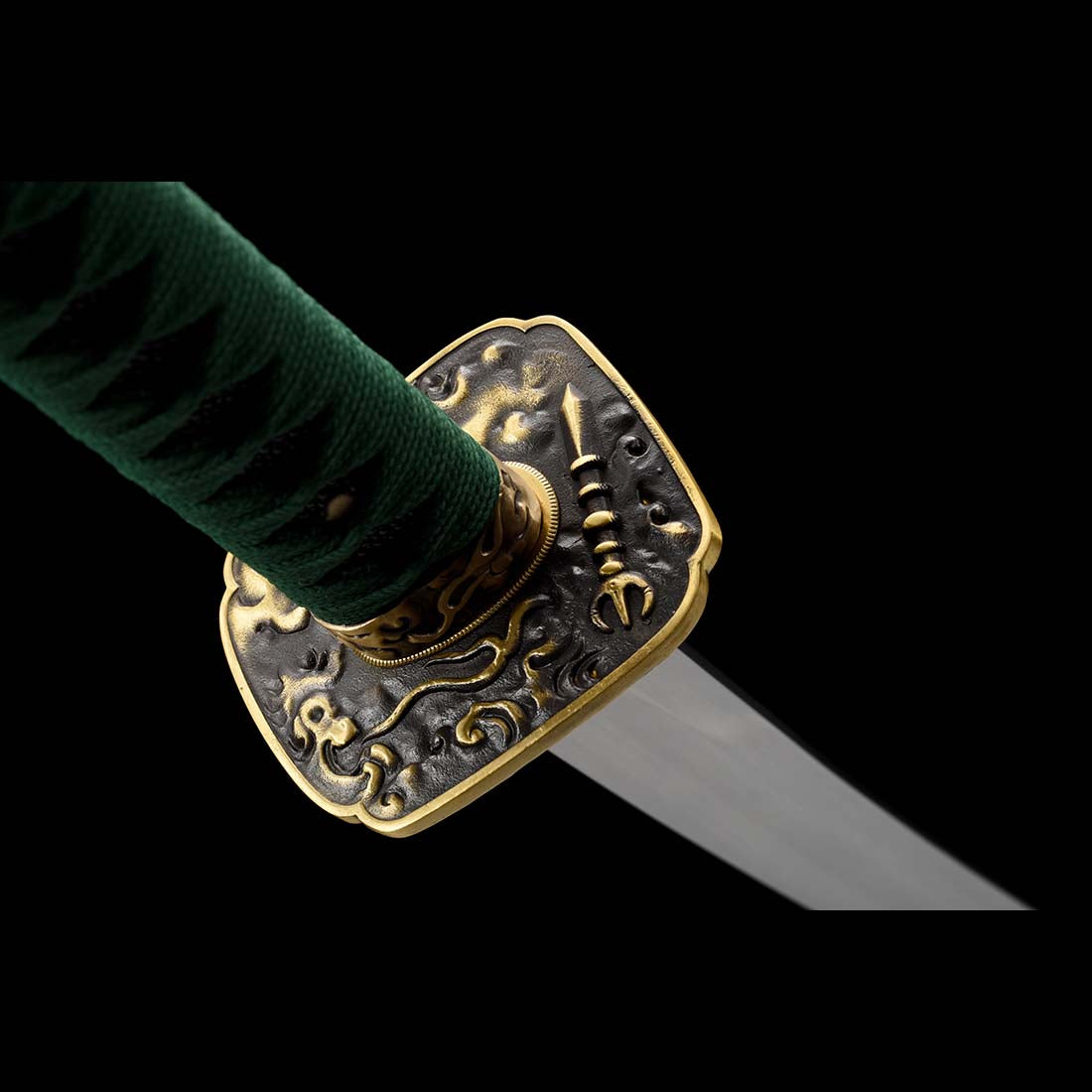Sanctuary Blade 1060 Carbon Steel Katana Sword with Green Saya | COOLKATANA