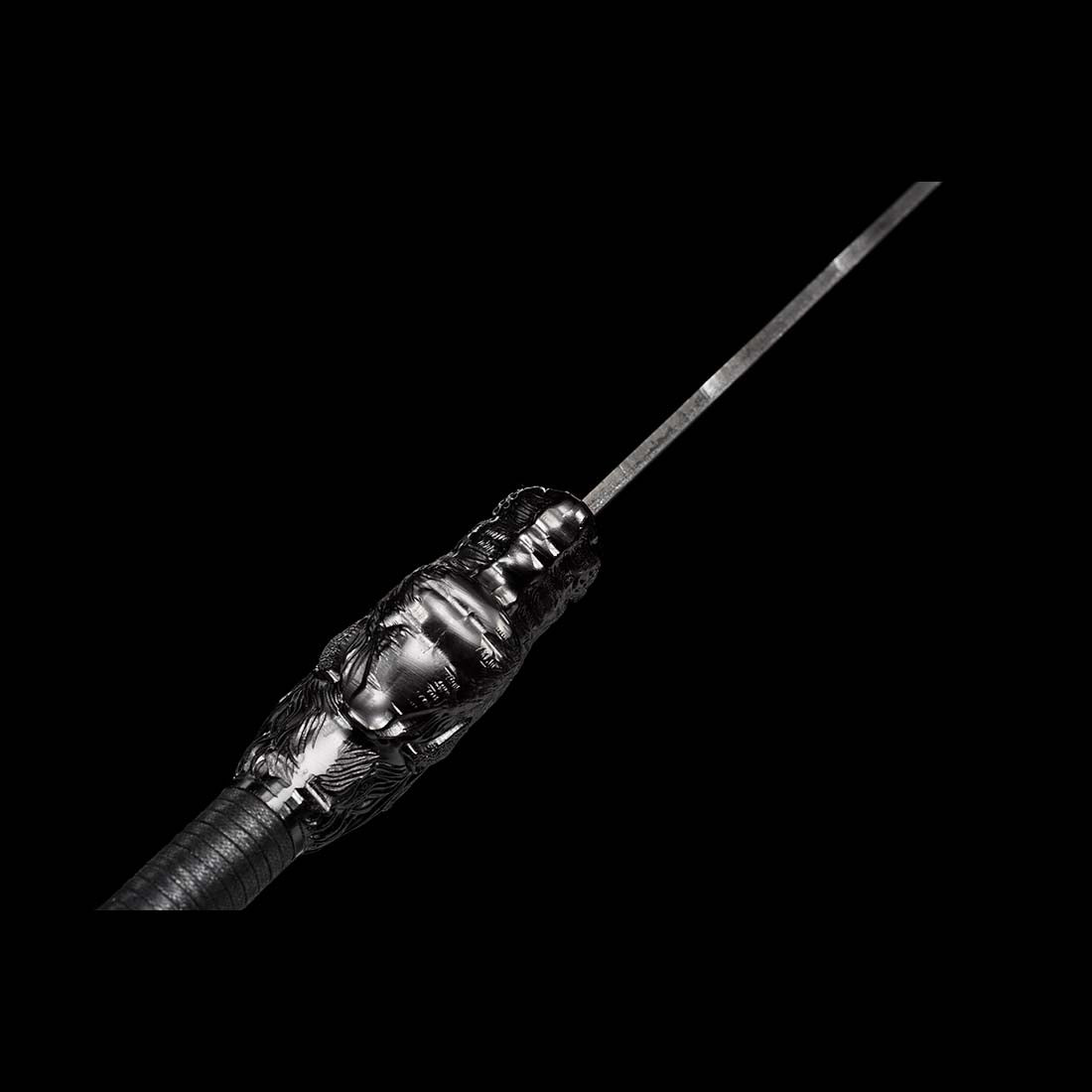 Spring Steel Patterned Full Tang Samurai Katana Sword Hardwood+Leather ...