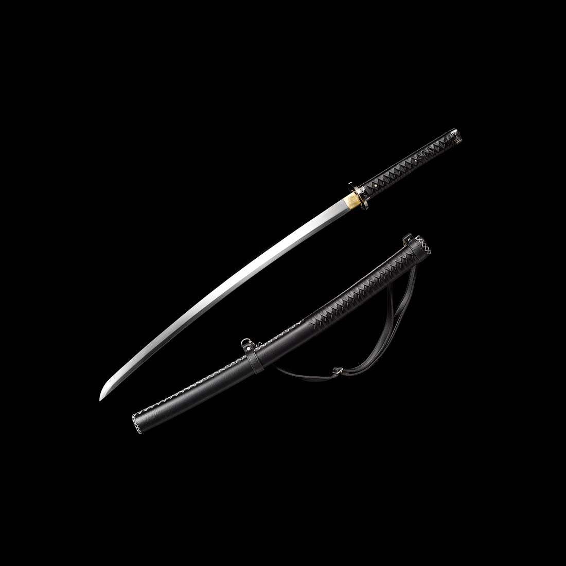 The Walking Dead Michonne Katana with Hamon Black Saya and 1060 Carbon ...
