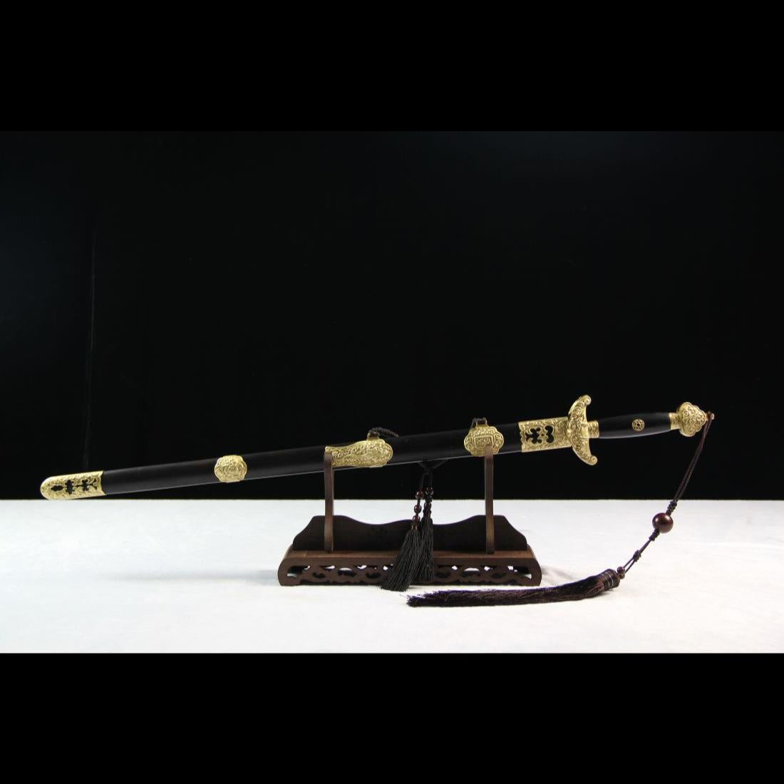 Handmade Chinese Sword QianLong's Emperor Jian Hand Carved Folded Stee ...