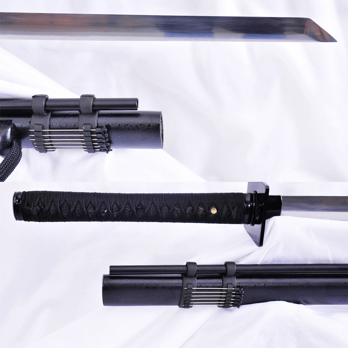 Hand Forged Japanese Ninja Sword 1095 Carbon Steel Straight Blade ...