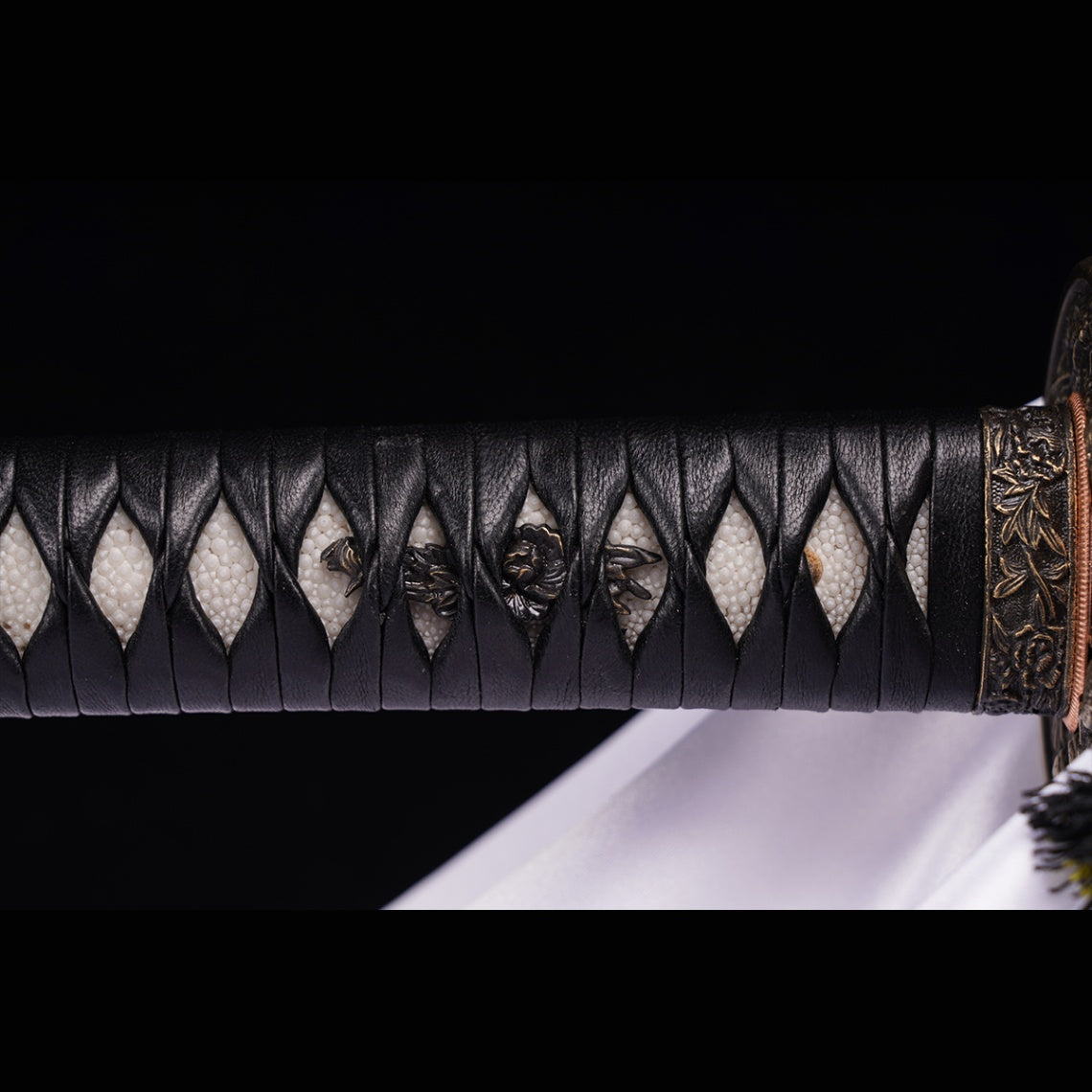 Hand Forged Japanese Wakizashi Sword Folded Steel Clay Tempered Brass ...