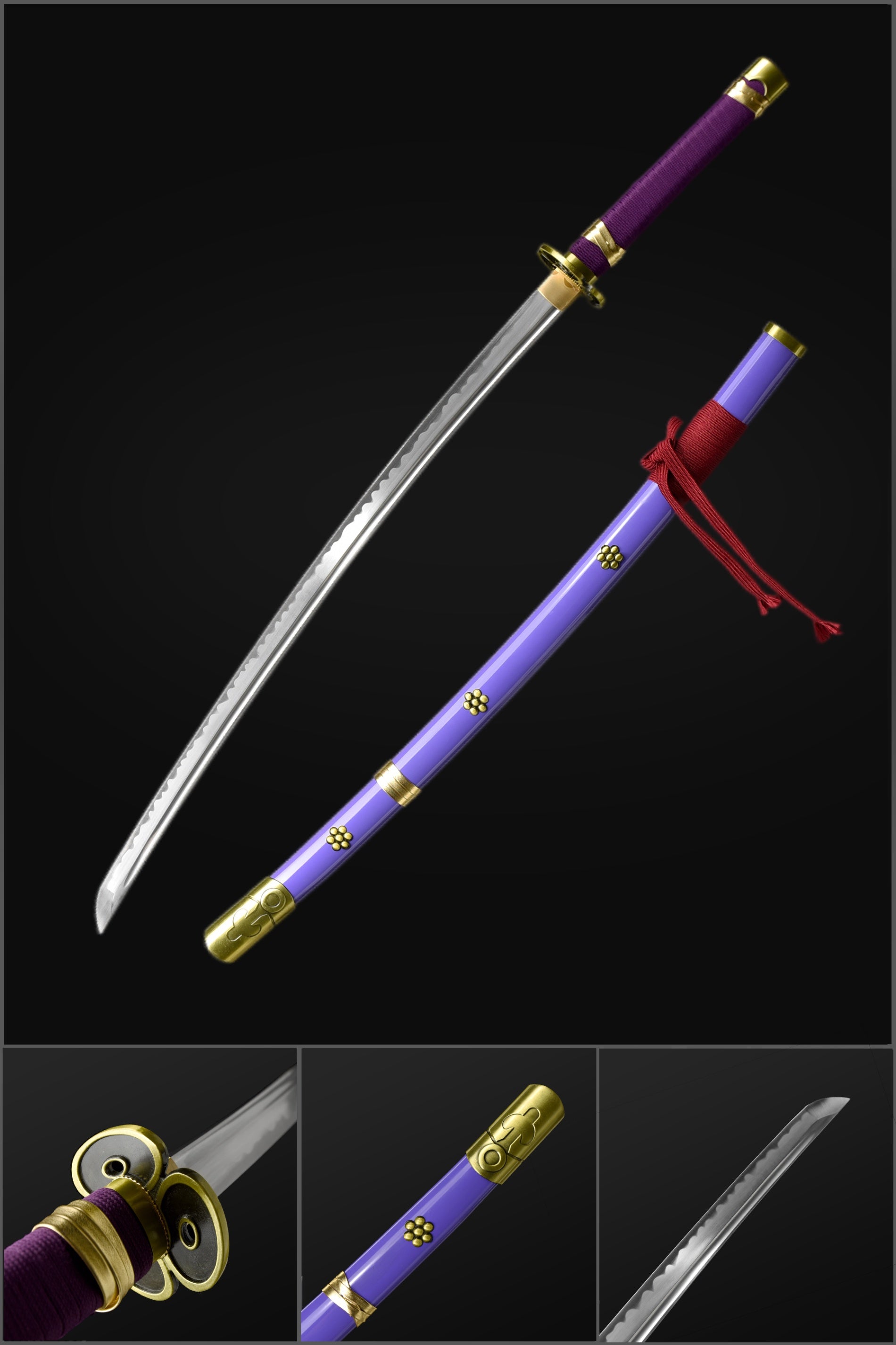 1095 High Carbon Steel Purple One Piece Roronoa Zoro's Enma Katana ...