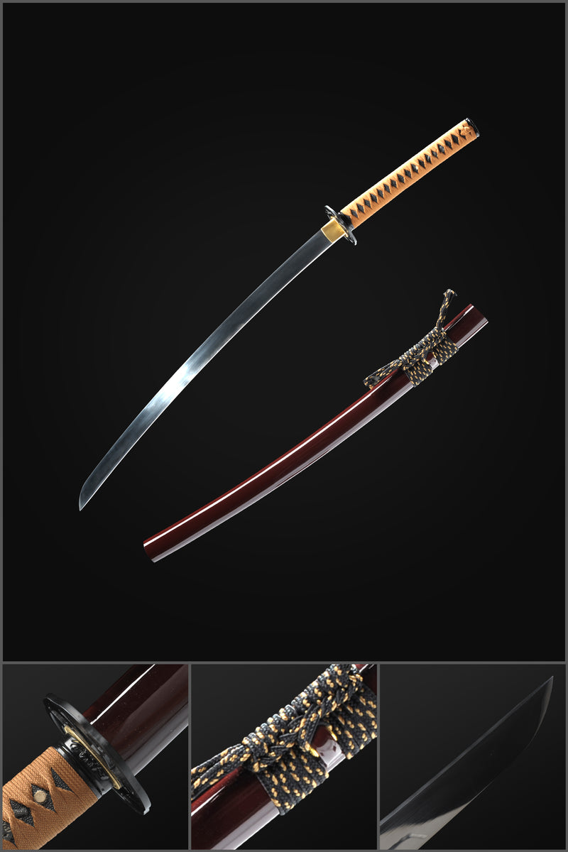 Hand Forged Japanese Wakizashi Sword 1095 High Carbon Steel Blade Full ...