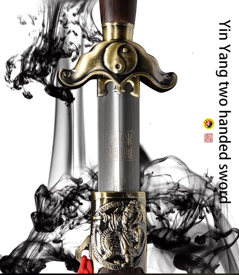 Handmade Chinese Sword Yin Yang Two handed Tai chi Jian Stainless Stee ...
