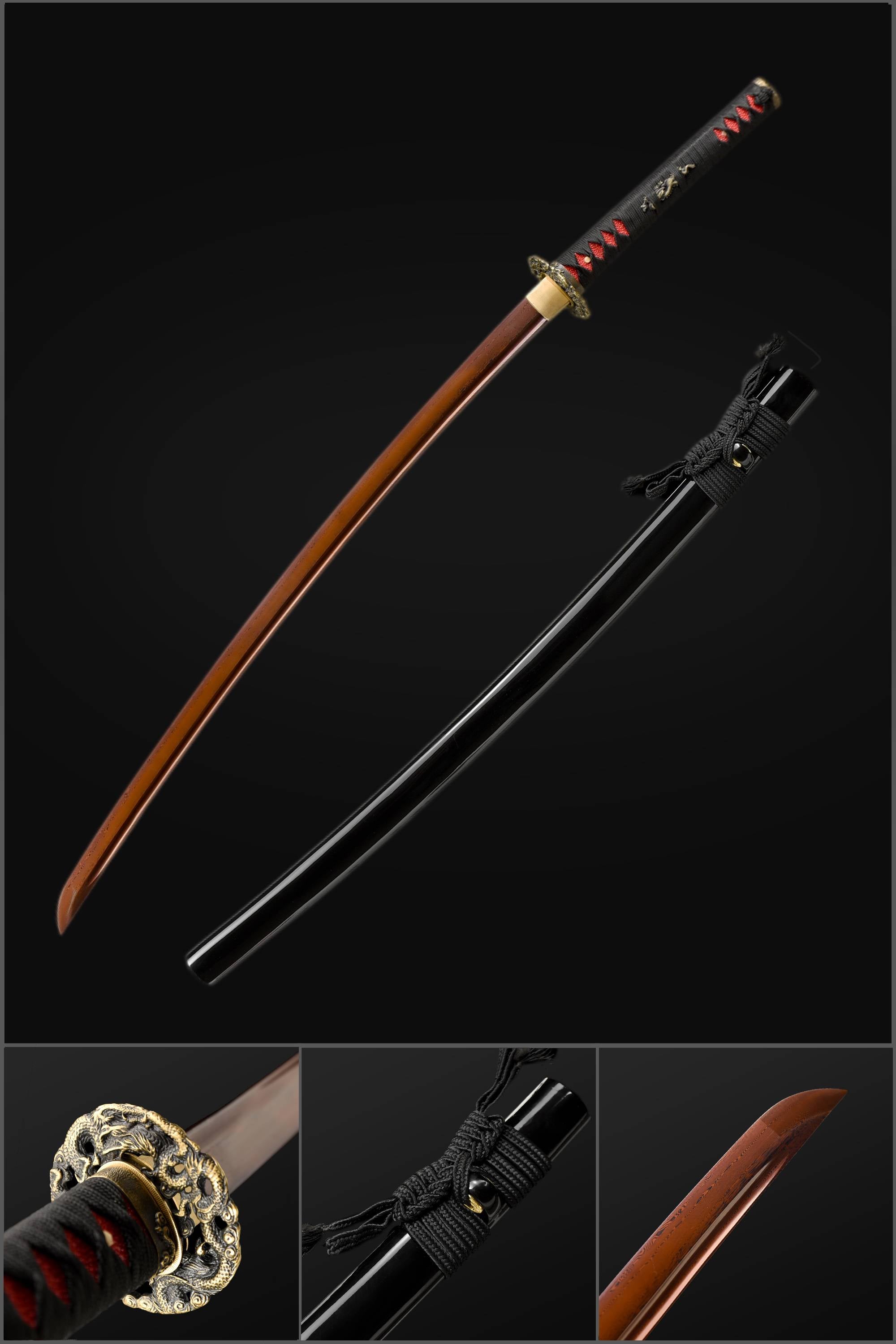 Black Damascus Steel Katana